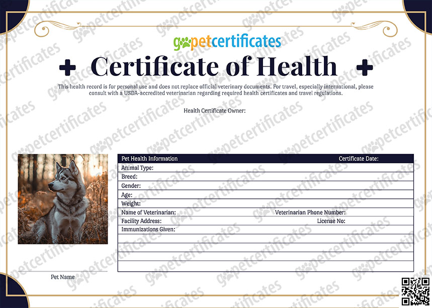Go Pet Certificates